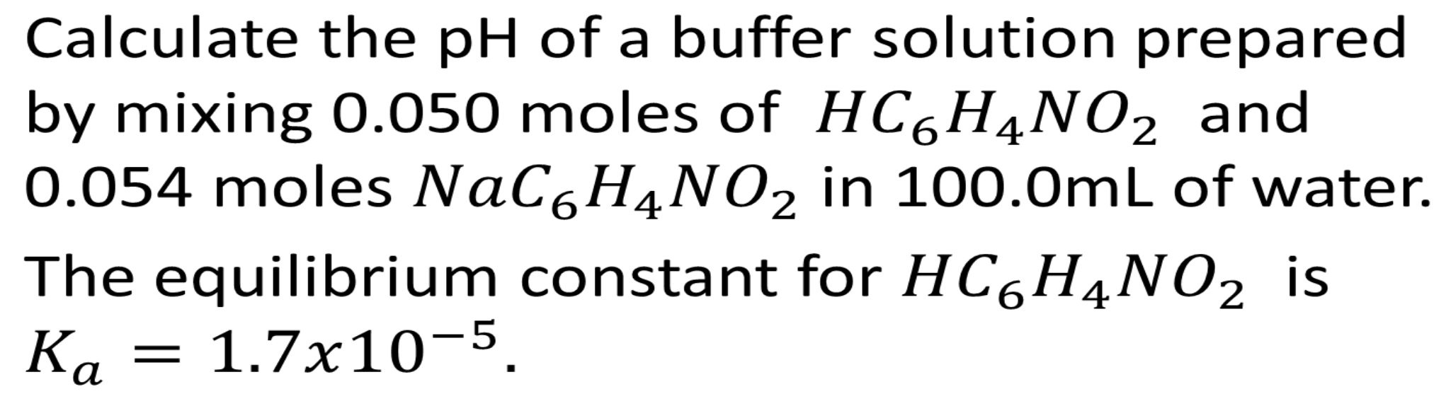 Solved Calculate the pH of a buffer solution prepared by | Chegg.com