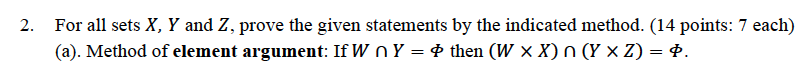 Solved 2. For all sets X,Y and Z, prove the given statements | Chegg.com