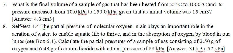 Solved 7. What is the final volume of a sample of gas that | Chegg.com