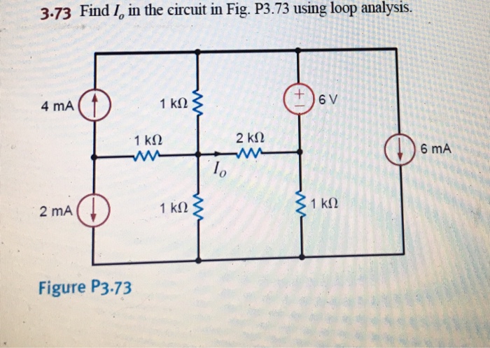 Solved 3.73 Find I, in the circuit in Fig. P3.73 using loop | Chegg.com