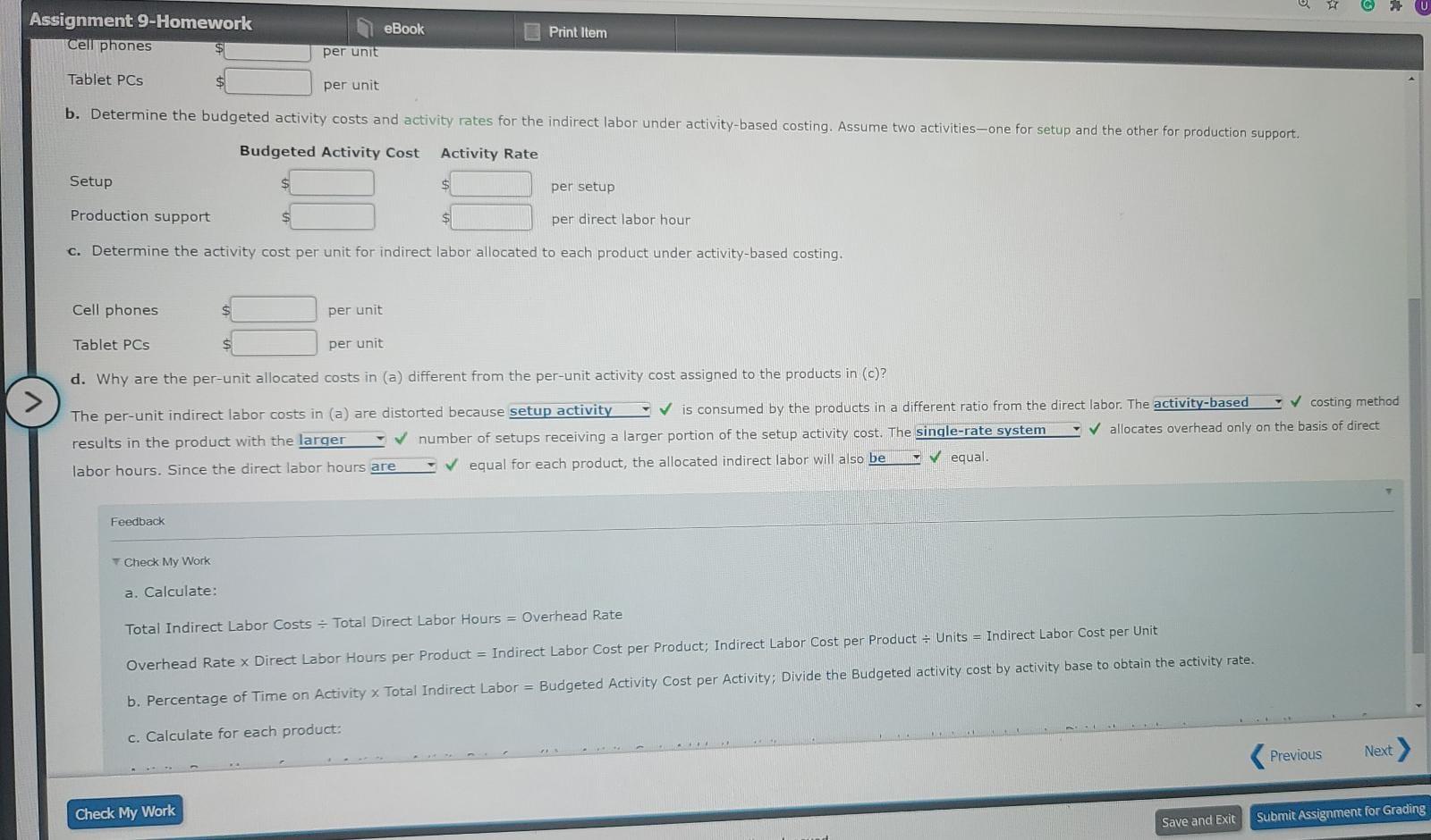 Solved Assignment 9-Homework eBook Print Item Activity-Based | Chegg.com