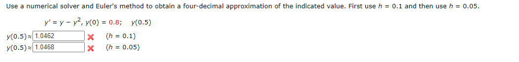 Solved Use a numerical solver and Euler's method to obtain a | Chegg.com