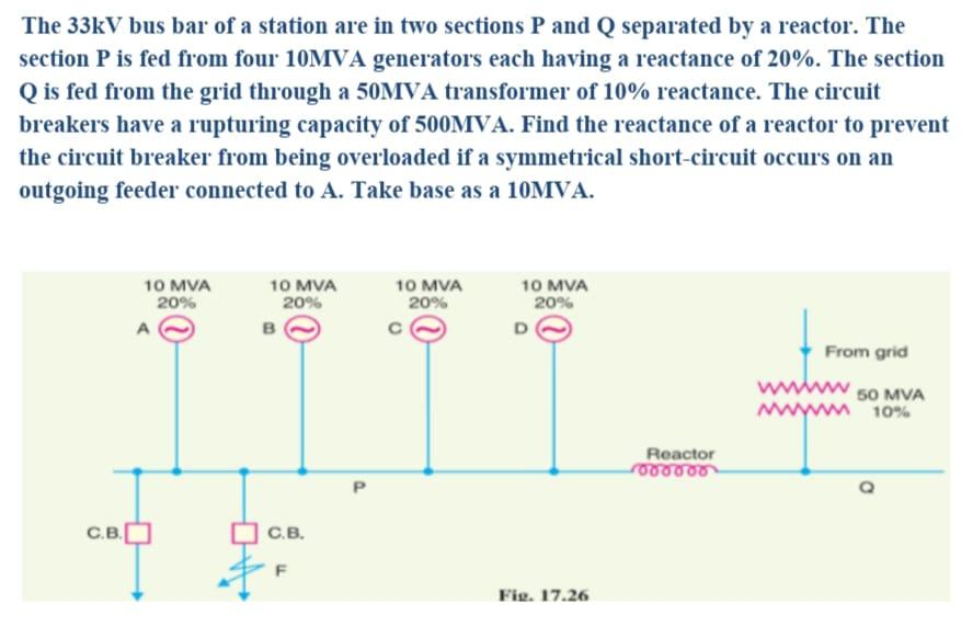 Solved The 33kV bus bar of a station are in two sections P | Chegg.com
