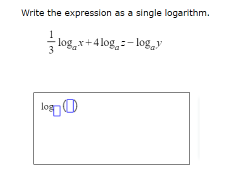 Solved Write the expression as a single logarithm. | Chegg.com