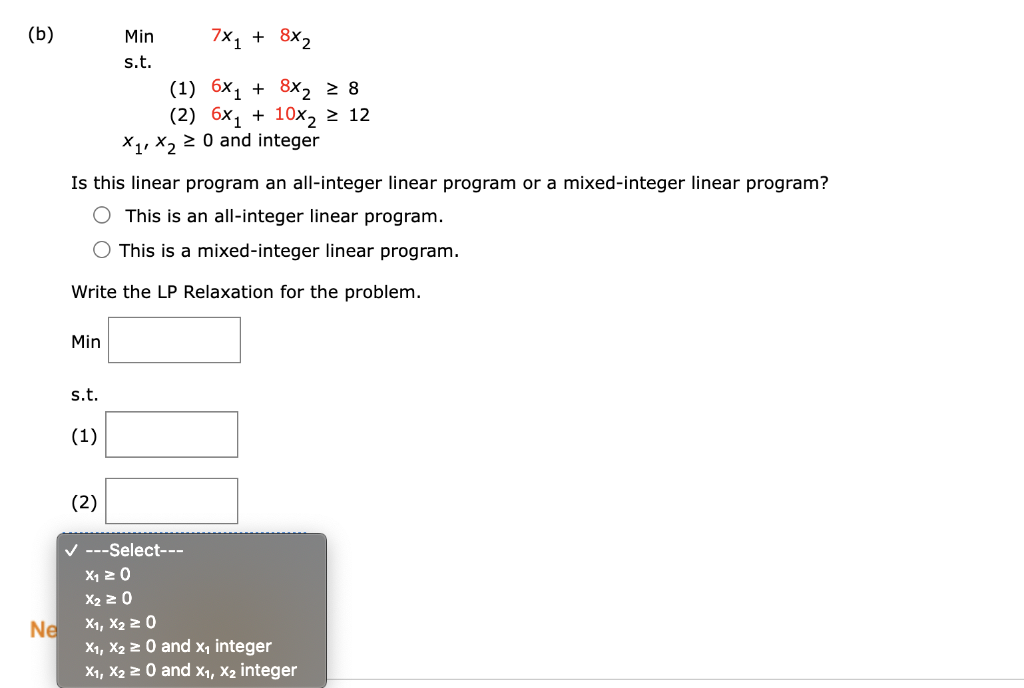 Solved Indicate which of the following is an all-integer | Chegg.com