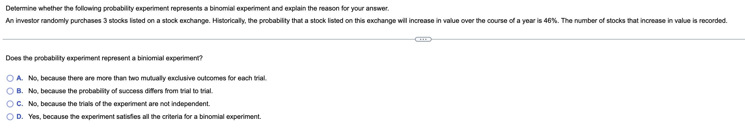 Solved Determine whether the following probability | Chegg.com