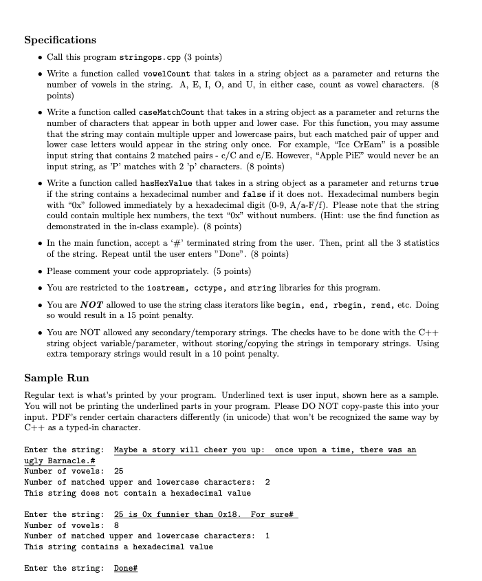 Solved 2 Problem 1 - String Operations - 40 points Sheldon | Chegg.com