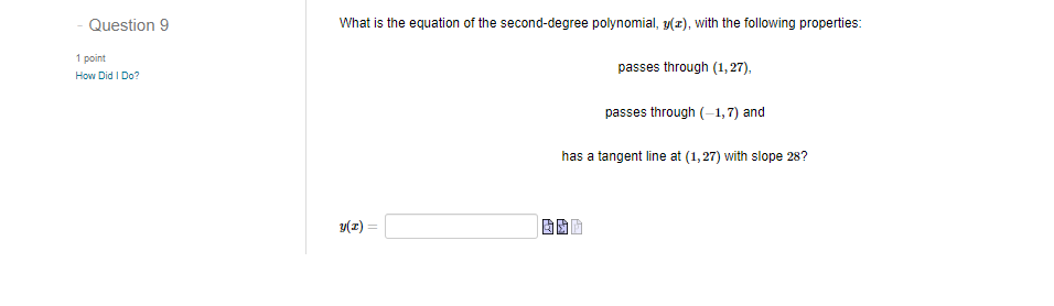 Solved What is the equation of the second-degree polynomial, | Chegg.com