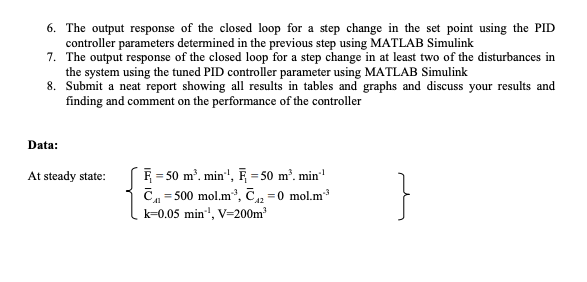 In the shown CSTR system, two streams are being mixed | Chegg.com