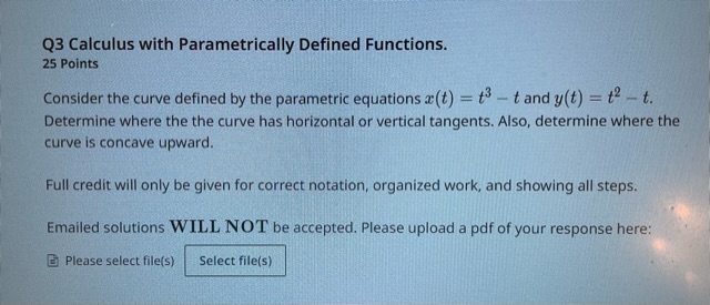Solved Q3 Calculus with Parametrically Defined Functions. 25 | Chegg.com