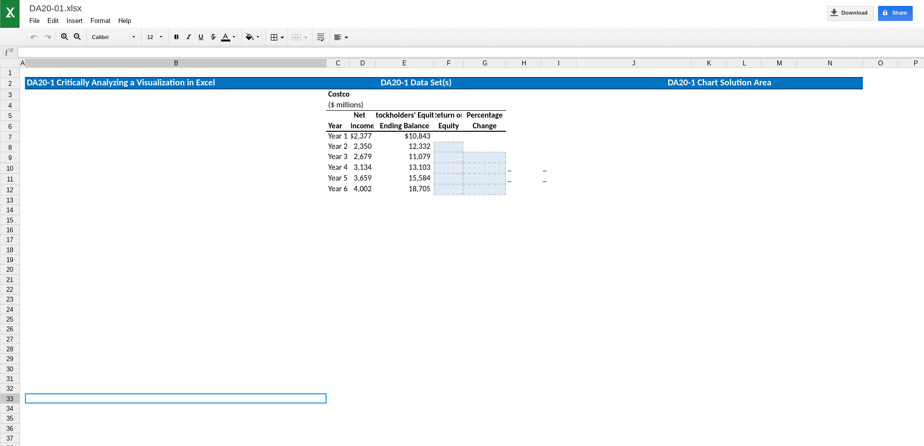 X DA20-01.xIsx File Edit Insert Format Help DA20-1 | Chegg.com