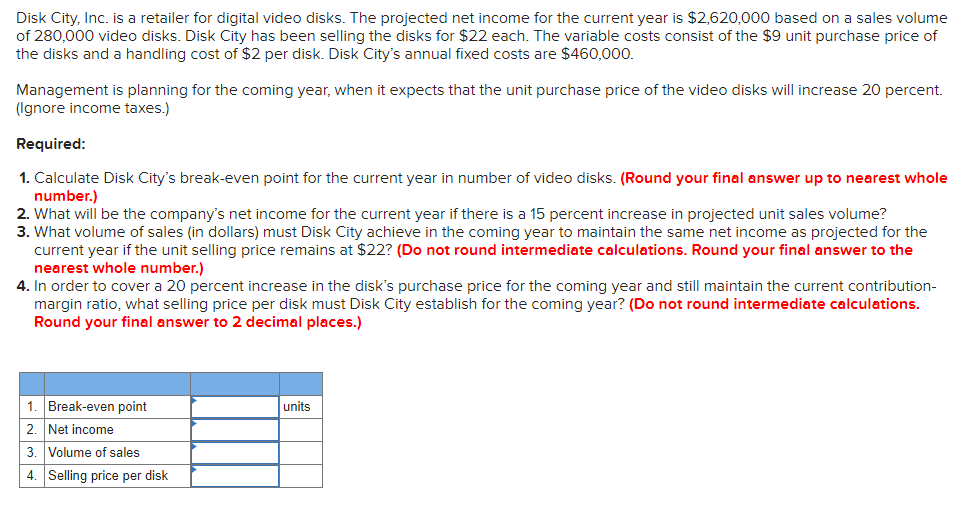 Solved Disk City, Inc. is a retailer for digital video | Chegg.com