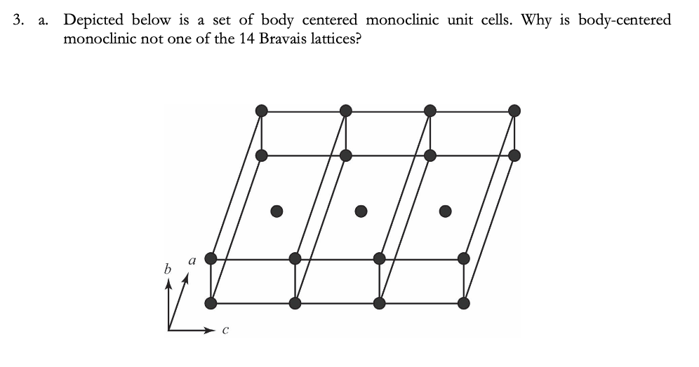 3. a. Depicted below is a set of body centered | Chegg.com