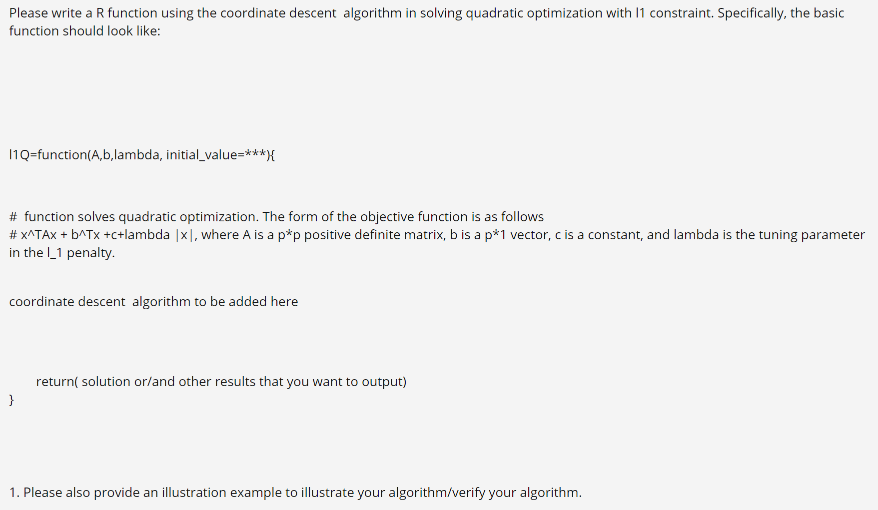 Solved Please write a R function using the coordinate | Chegg.com