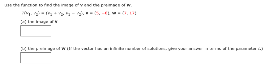Solved Use the function to find the image of v and the | Chegg.com