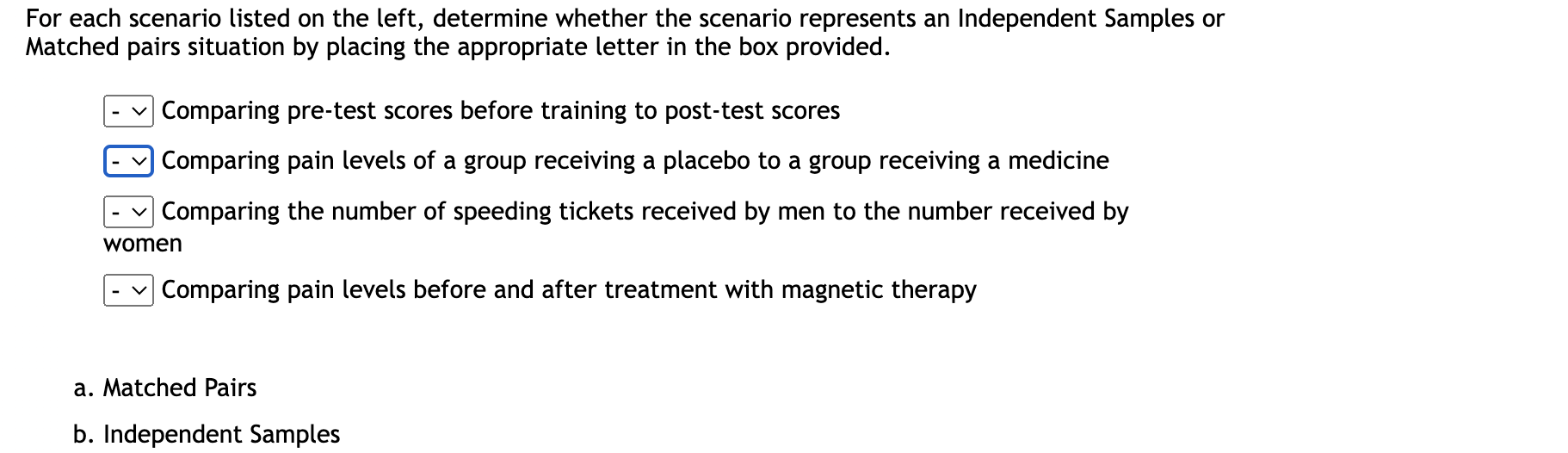 Solved For each scenario listed on the left, determine | Chegg.com