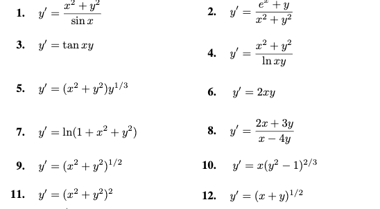 Solved PLEASE DO 1,4,9,12 Find all (x0,y0) for which Theorem | Chegg.com