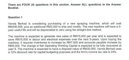 Solved There are FOUR (4) questions in this section. Answer | Chegg.com