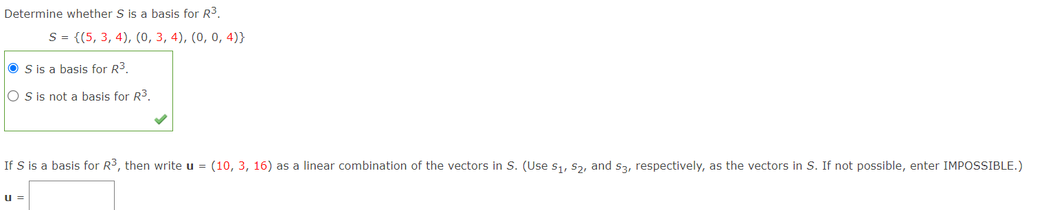 Solved Determine whether S is a basis for R3. | Chegg.com