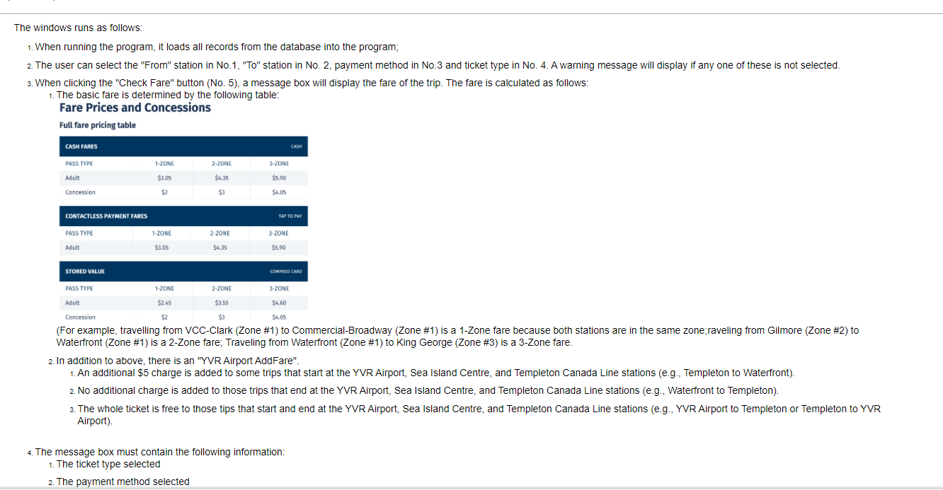 Solved Database Information (SkytrainFare.accdb): The | Chegg.com