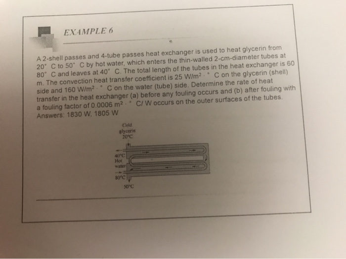 Solved EXAMPLE 6 A 2-shell passes and 4-tube passes heat | Chegg.com