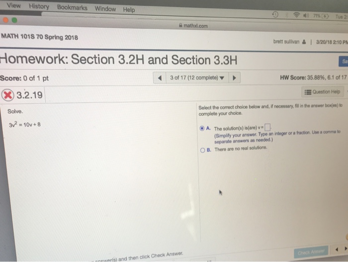 Solved View History Bookmarks Window Help MATH 101S 70 | Chegg.com