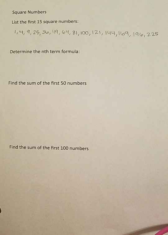 Solved Square Numbers List the first 15 square numbers: 1, | Chegg.com