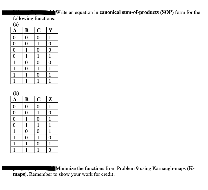 Solved Write an equation in canonical sum-of-products (SOP) | Chegg.com