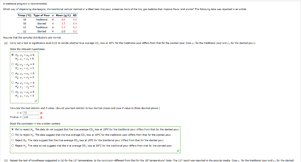 Solved A statistical program is recommended. Which way of | Chegg.com