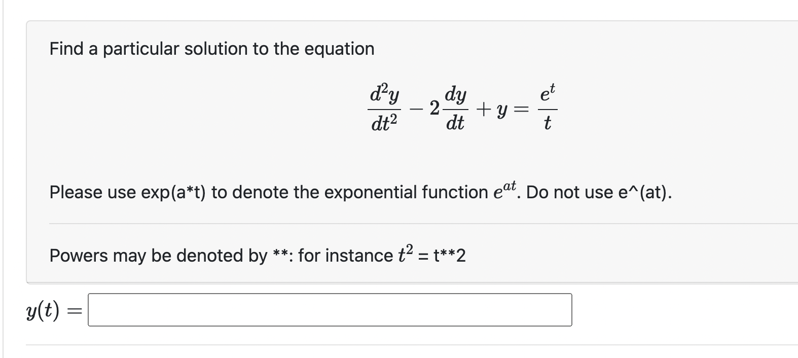 Solved Find a particular solution to the equation dạy dy - 2 | Chegg.com