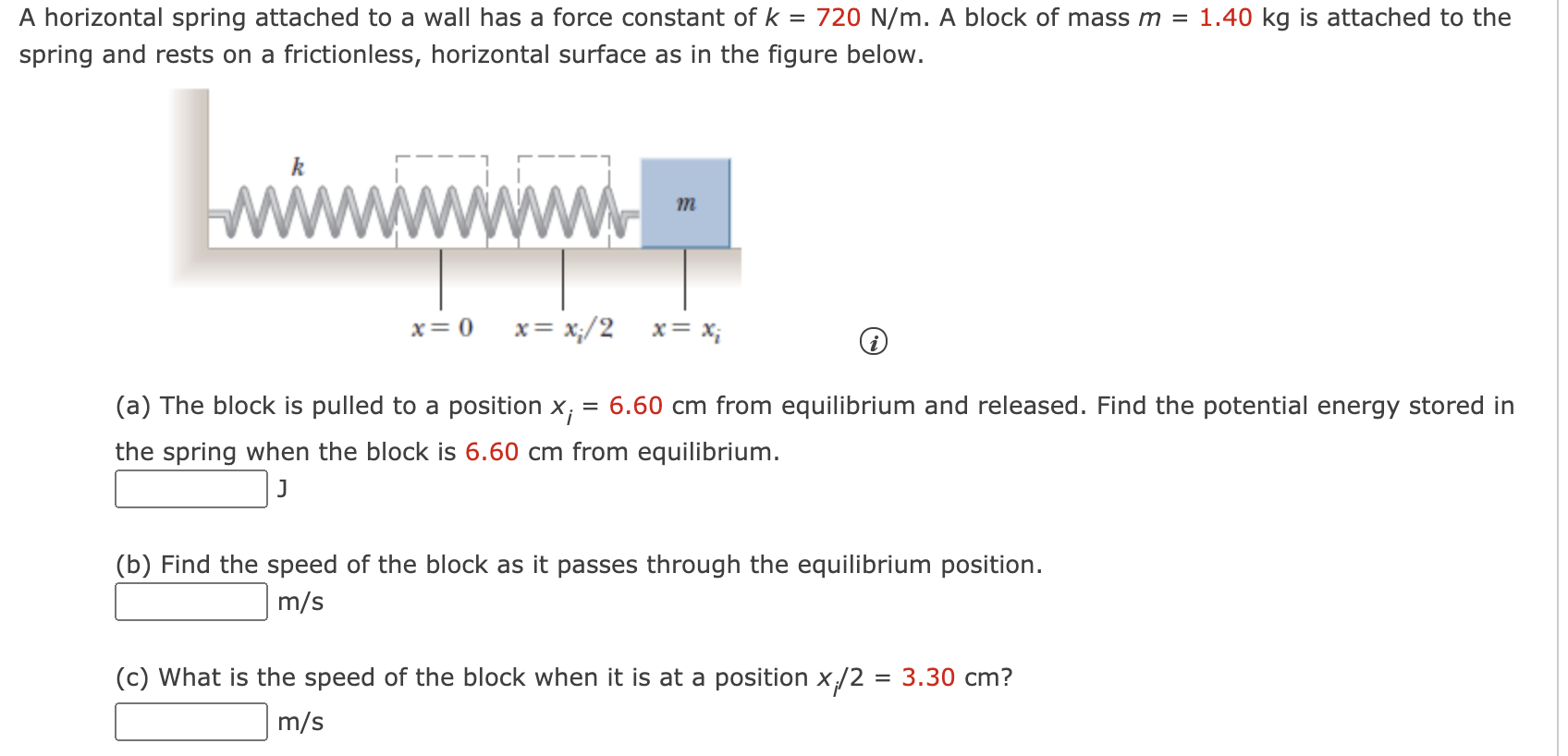 Solved A horizontal spring attached to a wall has a force | Chegg.com