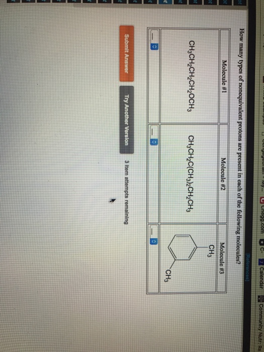 Solved How many types of nonequivalent protons are present | Chegg.com