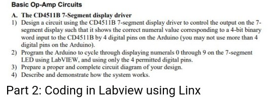 Basic Op-Amp Circuits A. The CD4511B 7-Segment | Chegg.com