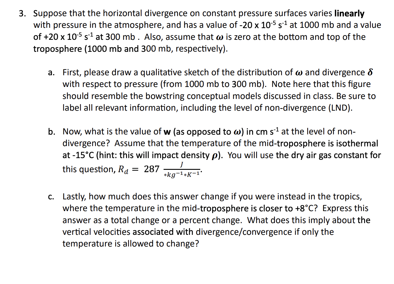 Solved Suppose that the horizontal divergence on ﻿constant | Chegg.com
