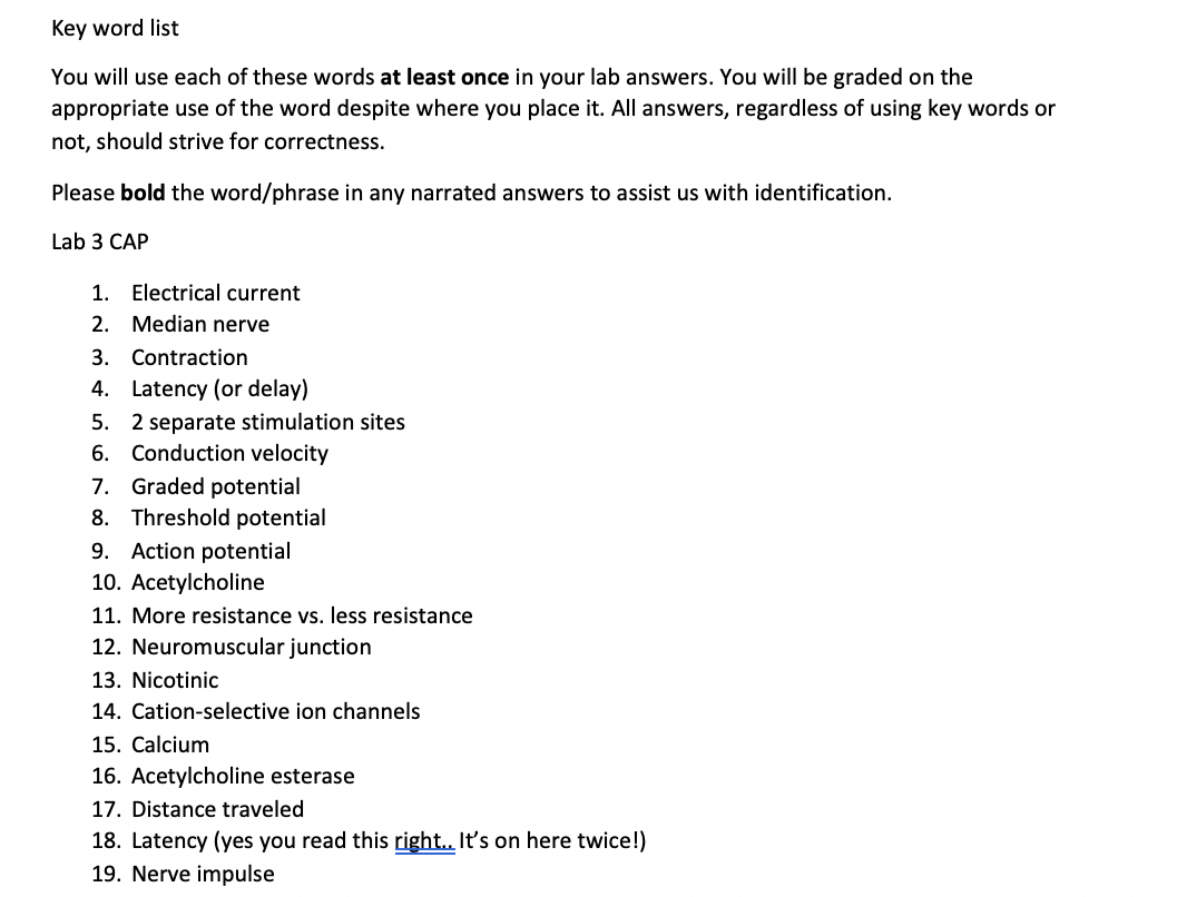 Key word list You will use each of these words at | Chegg.com
