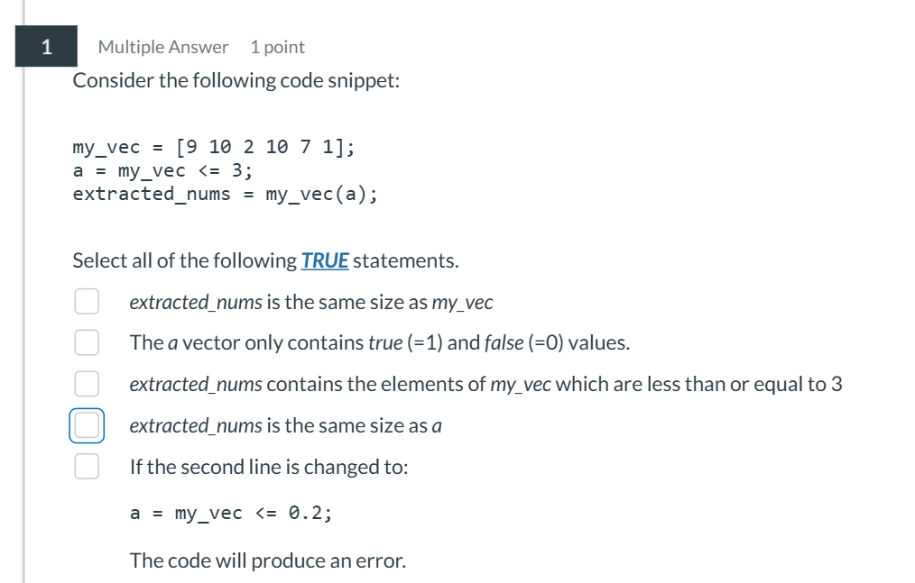 Solved Consider the following code snippet:```my_vec | Chegg.com