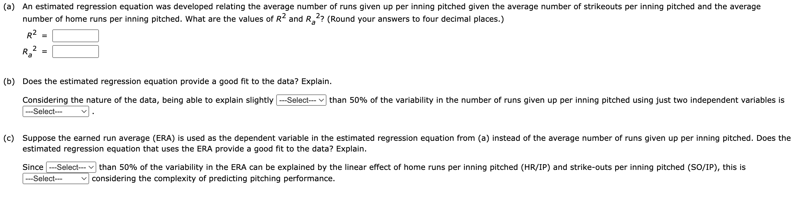 Solved number of home runs per inning pitched. What are the | Chegg.com