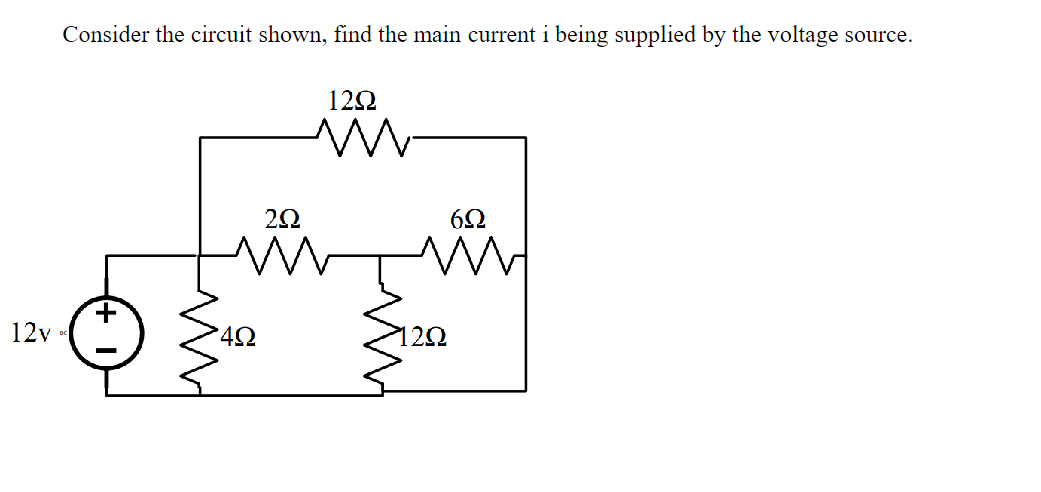 Solved Consider the circuit shown, find the main current i | Chegg.com