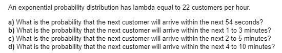 Solved An exponential probability distribution has lambda | Chegg.com