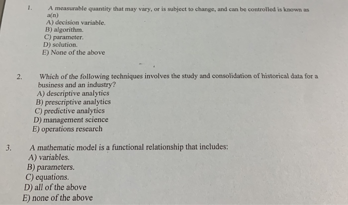 Solved A measurable quantity that may vary, or is subject to | Chegg.com