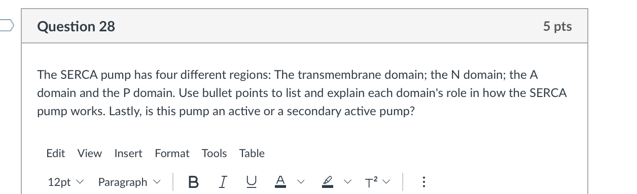 Solved The SERCA pump has four different regions: The | Chegg.com