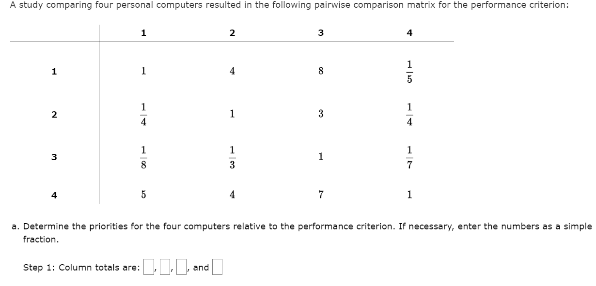 Solved A study comparing four personal computers resulted in | Chegg.com