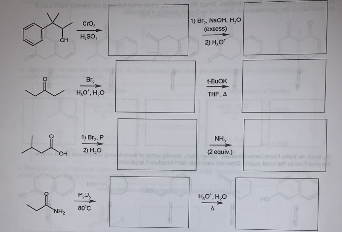 Solved 1) Br2, NaOH, H2O (excess) CrO OH H2So 2) H,o t-BuOK | Chegg.com