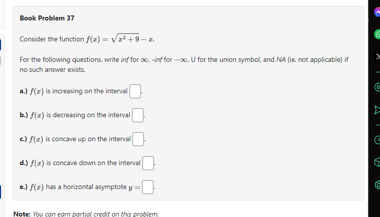 Solved Book Problem 37Consider the function f(x)=x2+92-x.For | Chegg.com