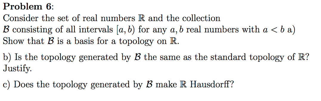 Solved Problem 6: Consider the set of real numbers R and the | Chegg.com