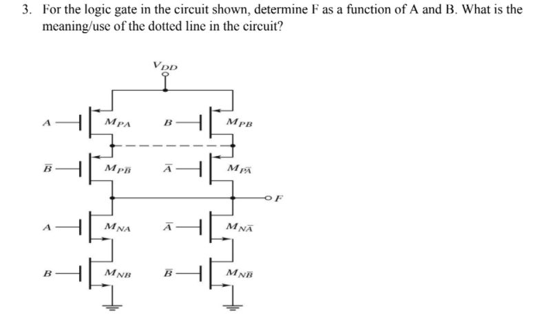 Solved 3. For the logic gate in the circuit shown, determine | Chegg.com