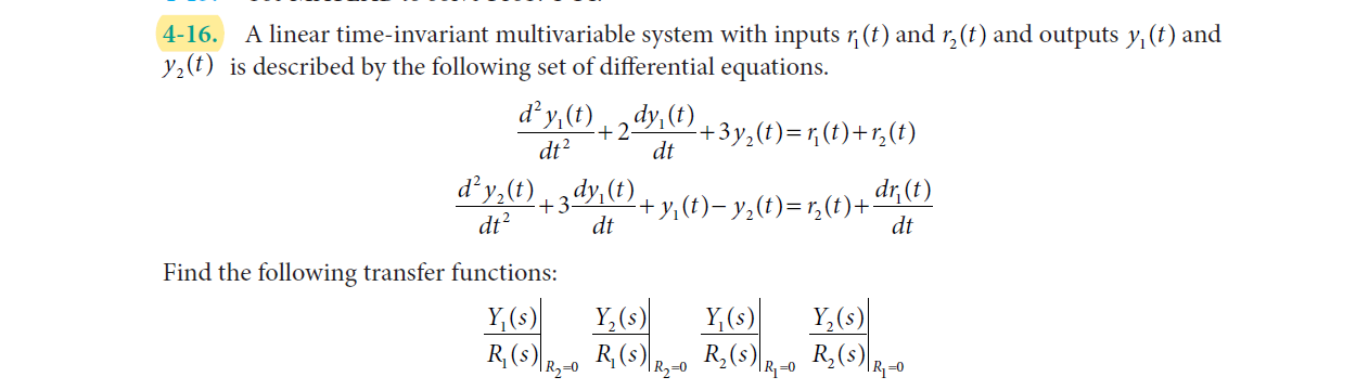 Solved 4 16 A Linear Time Invariant Multivariable System