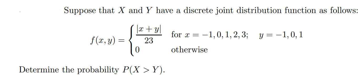 Solved Suppose that X and Y have a discrete joint | Chegg.com