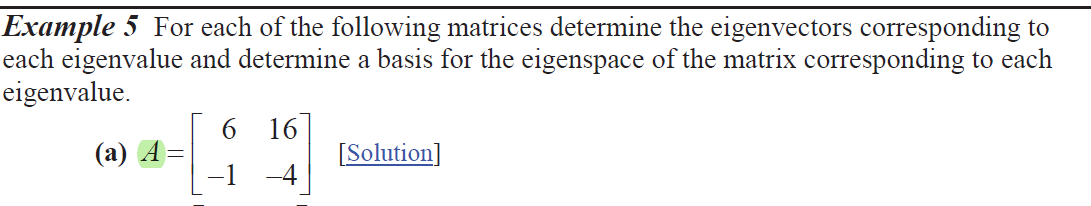 Solved Example 5 For each of the following matrices | Chegg.com