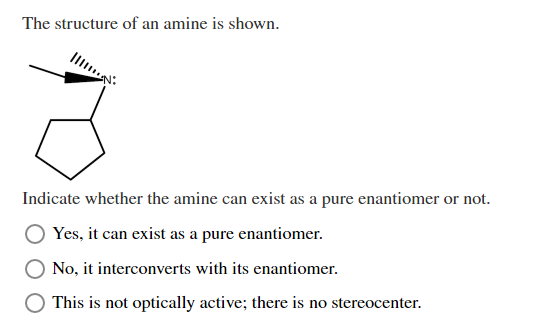 Solved The structure of an amine is shown. Indicate whether | Chegg.com
